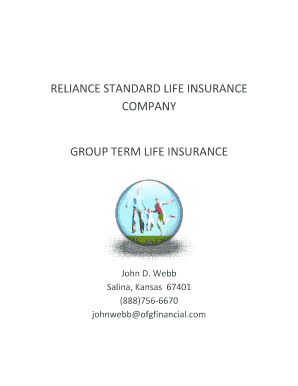 Fillable Online RELIANCE STANDARD LIFE INSURANCE Fax Email Print ...