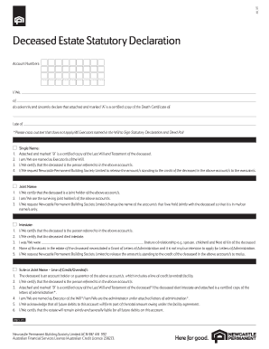 Fillable Online Deceased Estate Statutory Declaration Fax Email Print ...