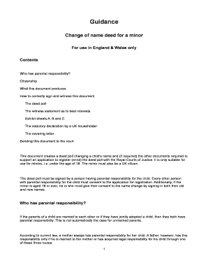 Fillable Online Change of name deed for a minor Fax Email Print - pdfFiller