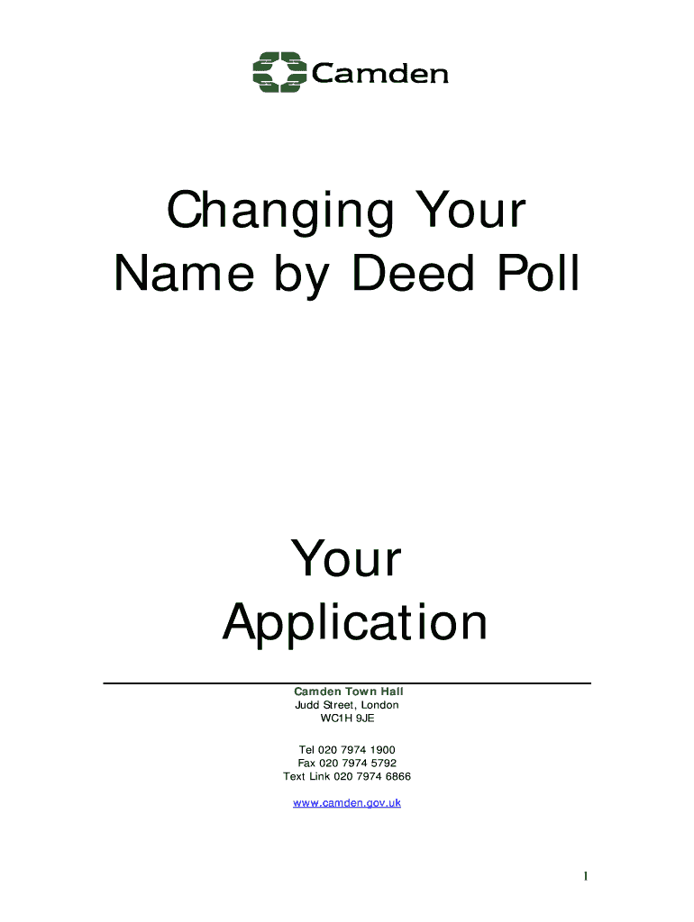 Fillable Online Name by Deed Poll Fax Email Print - pdfFiller