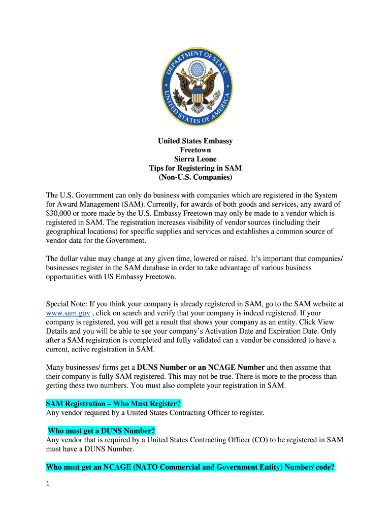 Fillable Online Tips for Registering in SAM Fax Email Print - pdfFiller
