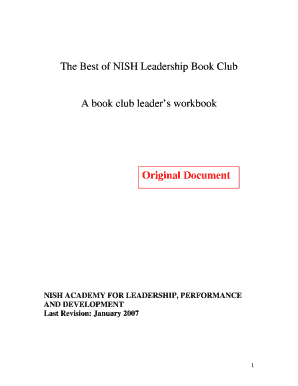 Fillable Online The Best of NISH Leadership Book Club Fax Email Print ...