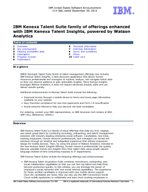 Fillable Online IBM Kenexa Talent Suite family of offerings enhanced ...