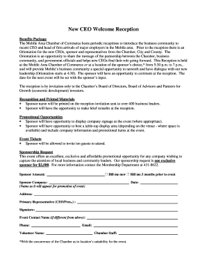 Fillable Online New CEO Welcome Reception Fax Email Print - pdfFiller