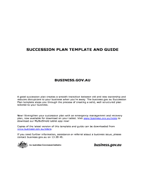 Fillable Online SUCCESSION PLAN TEMPLATE AND GUIDE Fax Email Print ...