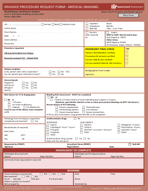 Fillable Online INVASIVE PROCEDURE REQUEST FORM - MEDICAL IMAGING Fax ...