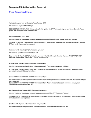 Fillable Online Template Eft Authorization Form Fax Email Print - pdfFiller