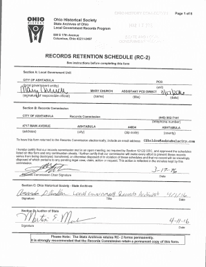 Fillable Online RECORDS RETENTION SCHEDULE (RC-2) Fax Email Print ...