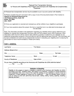 Fillable Online Reduced Fare Transportation Services Fax Email Print ...