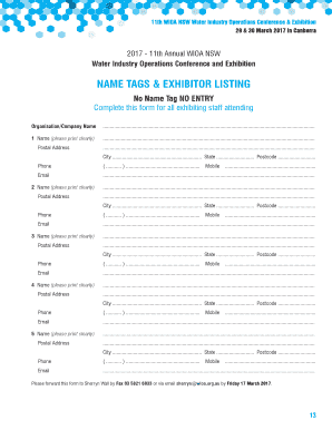 Fillable Online No Name Tag NO ENTRY Fax Email Print - pdfFiller