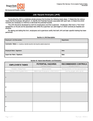 Fillable Online Conducting the JHA is a relatively simple process that ...