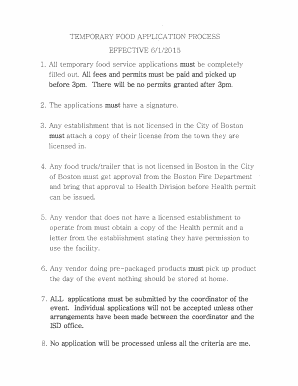 Fillable Online TEMPORARY FOOD APPLICATION PROCESS Fax Email Print ...