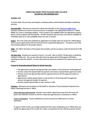 Fillable Online COMPLETING PARENT PAPER VOUCHERS FORM HUD-52670 Fax ...