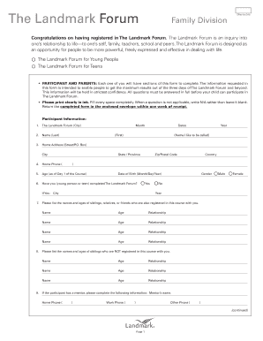 Fillable Online The Landmark Forum Fax Email Print - pdfFiller