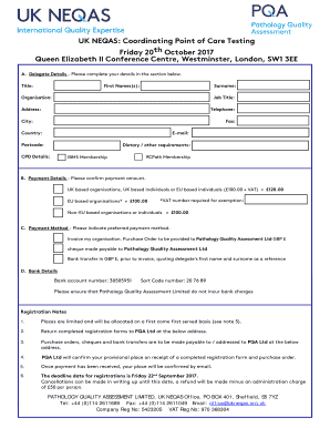 Fillable Online birminghamquality org UK NEQAS: COORDINATING POINT OF ...
