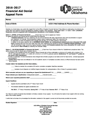 Fillable Online Financial Aid Denial Fax Email Print - pdfFiller