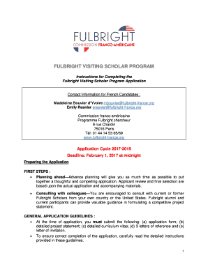 Fillable Online FULBRIGHT VISITING SCHOLAR PROGRAM Fax Email Print - pdfFiller