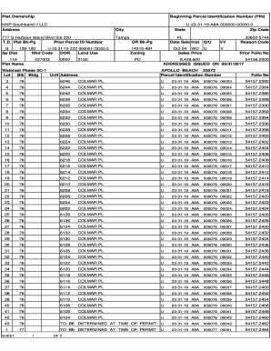 Fillable Online Beginning Parcel Identification Number (PIN) Fax Email Print - pdfFiller