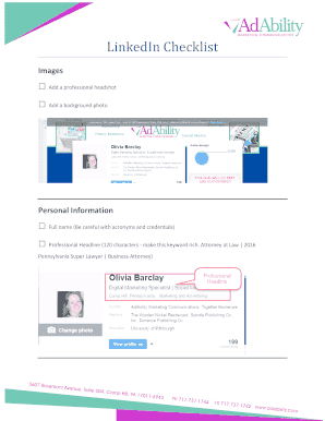 Fillable Online LinkedIn Checklist Fax Email Print - pdfFiller