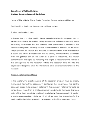 Fillable Online Masters Research Proposal Guidelines Fax Email Print ...