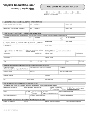 Fillable Online ADD JOINT ACCOUNT HOLDER Fax Email Print - pdfFiller