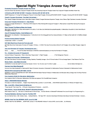 Fillable Online Special Right Triangles Answer Key PDF Fax Email Print ...