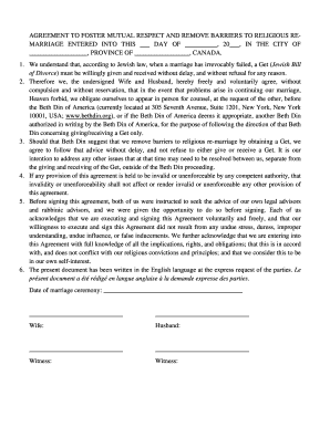 Fillable Online AGREEMENT TO FOSTER MUTUAL RESPECT AND REMOVE BARRIERS ...