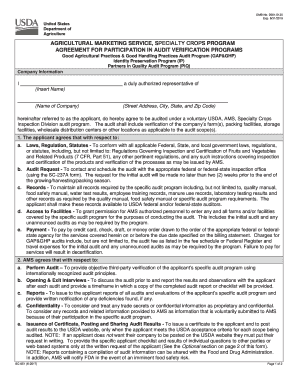 Fillable Online Good Agricultural Practices & Good Handling Practices Audit Program (GAP&GHP ...