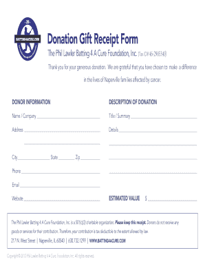 Fillable Online Donation Gift Receipt Form Fax Email Print - pdfFiller