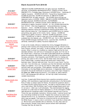 Fillable Online Blank Accord 25 Form 2016 03 Fax Email Print - pdfFiller