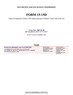 Fillable Online FORM 15-15D Fax Email Print - pdfFiller