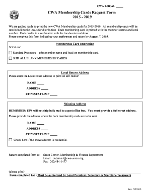 Fillable Online CWA LOCAL Fax Email Print - pdfFiller