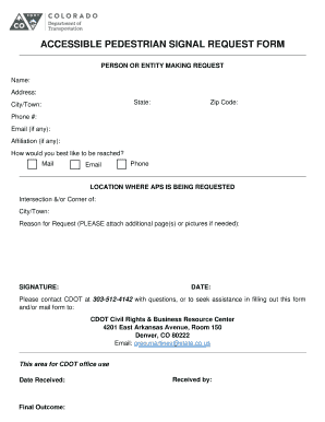 Fillable Online ACCESSIBLE PEDESTRIAN SIGNAL REQUEST FORM Fax Email ...