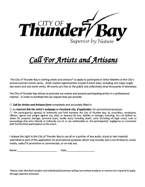 Fillable Online Call For Artists and Artisans Fax Email Print - pdfFiller