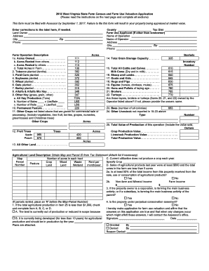 Fillable Online 2018 West Virginia State Farm Census and Farm Use ...