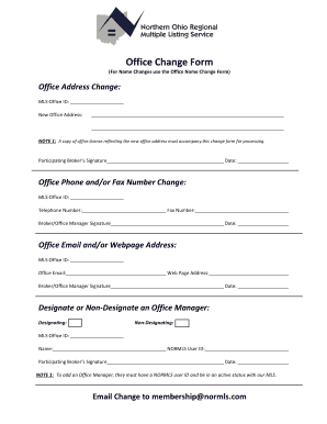 Fillable Online (For Name Changes use the Office Name Change Form) Fax ...