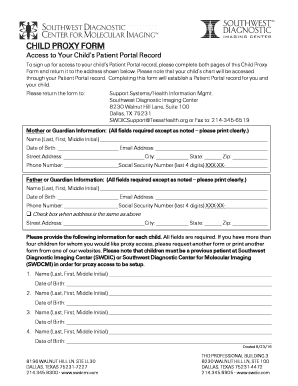 Fillable Online CHILD PROXY FORM Fax Email Print - pdfFiller