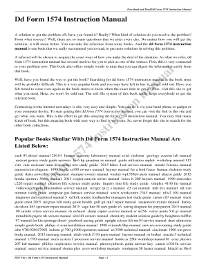 Fillable Online Download and Read Dd Form 1574 Instruction Manual Fax ...