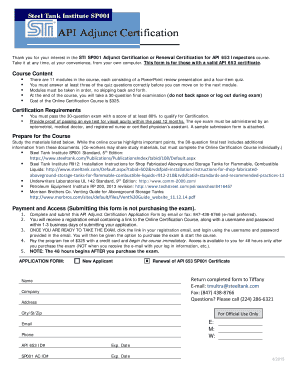 Fillable Online This form is for those with a valid API 653 certificate Fax Email Print - pdfFiller