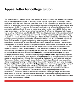 Fillable Online Appeal letter for college tuition Fax Email Print ...