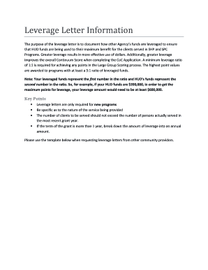 Fillable Online Leverage Letter Information Fax Email Print - pdfFiller
