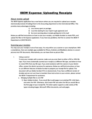 Fillable Online IBEW Expense: Uploading Receipts Fax Email Print ...