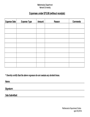 Fillable Online Expense Date Fax Email Print - pdfFiller