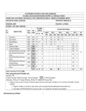 State Board Of Technical Education Jharkhand - Fill Online, Printable, Fillable, Blank | pdfFiller