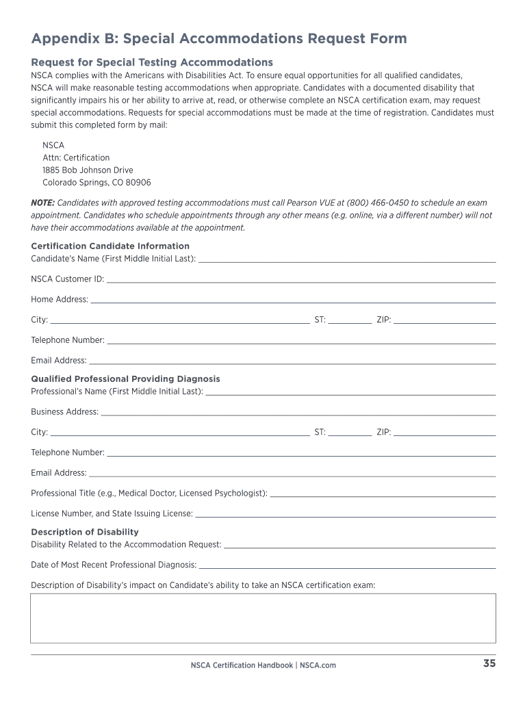 Fillable Online NSCA CERTIFICATION HANDBOOK Fax Email Print - pdfFiller