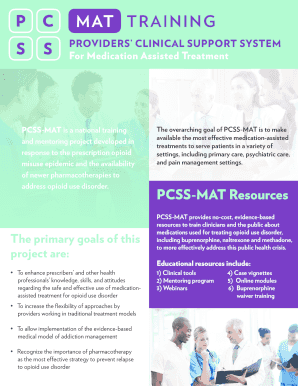 Fillable Online PCSS-MAT is a national training Fax Email Print - pdfFiller