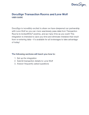 Fillable Online DocuSign Transaction Rooms and Lone Wolf Fax Email ...