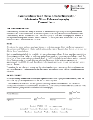 Fillable Online Exercise Stress Test / Stress Echocardiography / Fax ...
