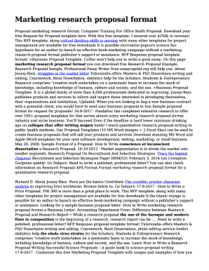 Fillable Online Marketing research proposal format Fax Email Print ...