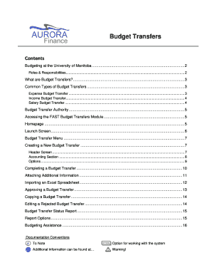 Fillable Online Budget Transfers Fax Email Print - pdfFiller
